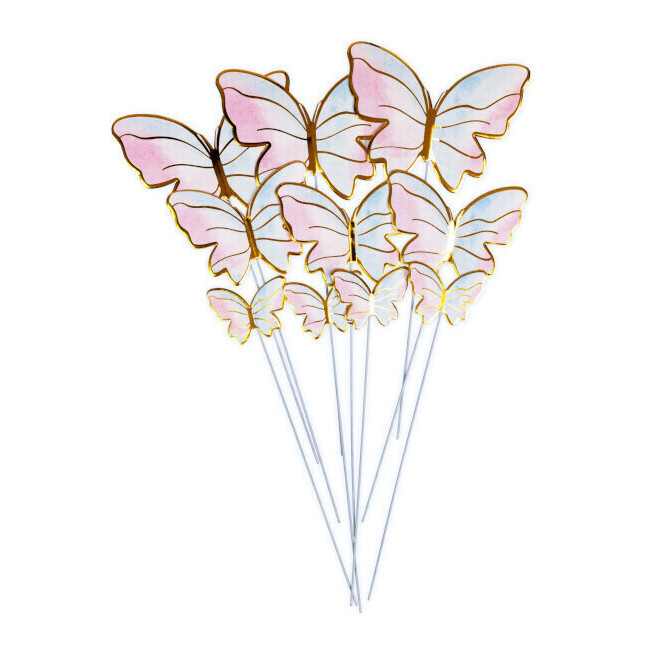 Toppers para tarta de mariposas de 18 cm - Eurofiestas - 10 unidades ...