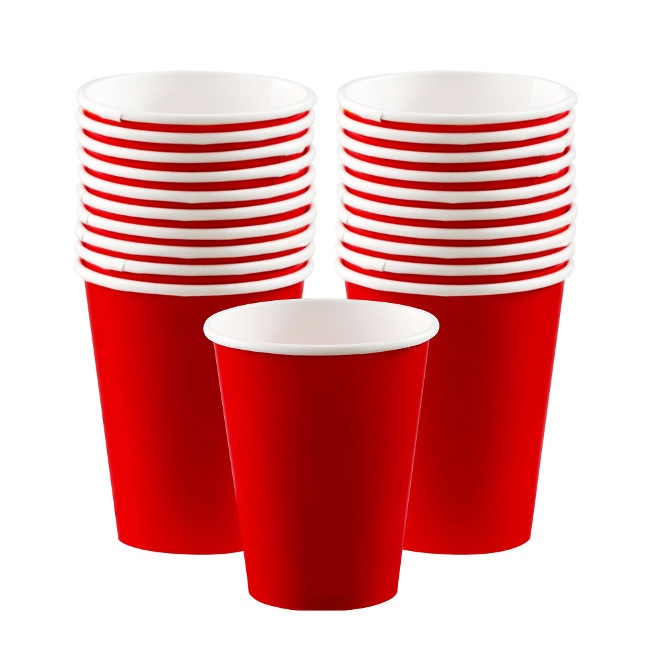 Vasos rojos de 266 ml - 8 unidades por 1,75