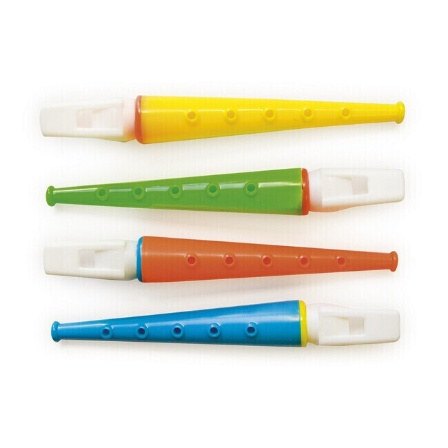 Silbato con forma de flauta de colores - 25 unidades por 4,50