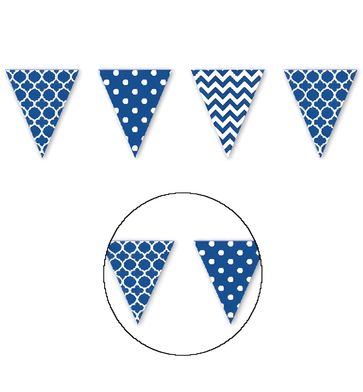 Banderín de triángulos surtidos - 3,65 m por 3,00