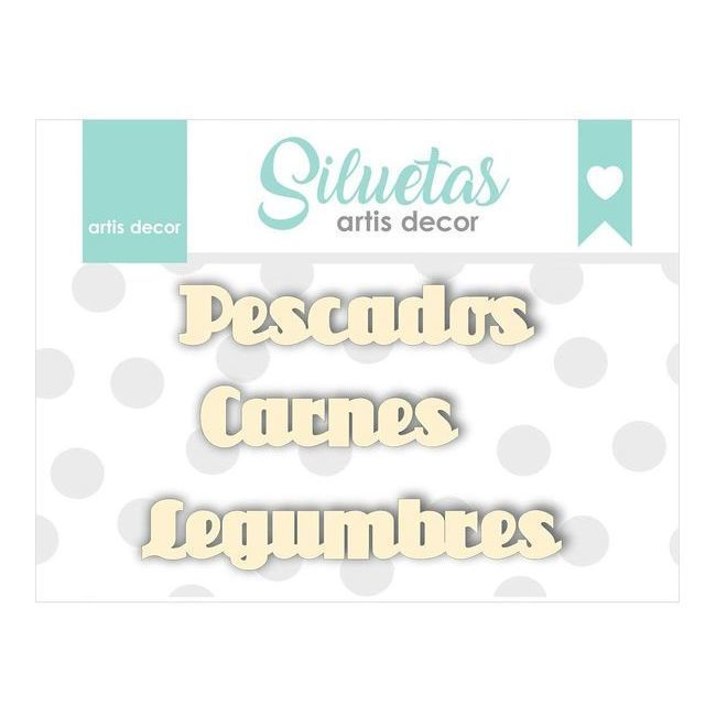 Chipboard De Pescados Carnes Y Legumbres Artis Decor 3 Unidades