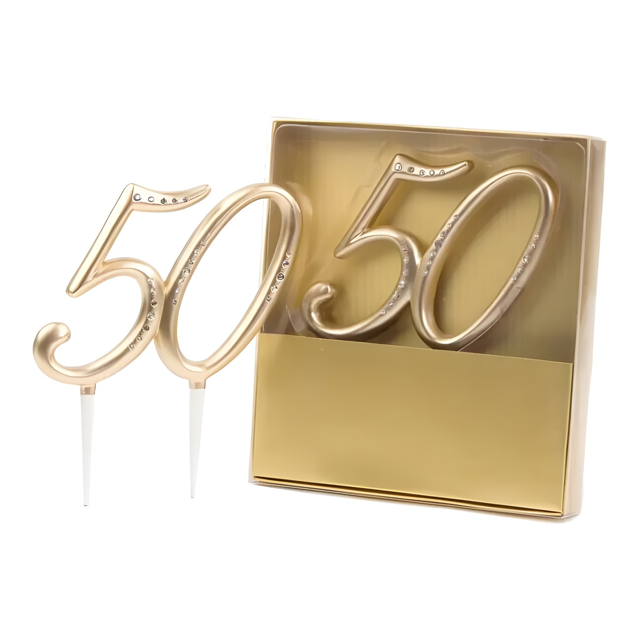 Topper para tarta de número 50 dorado con brillantes por 9,95