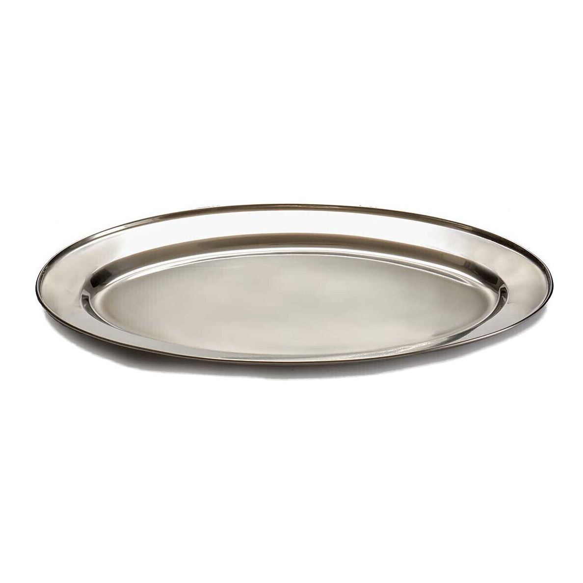Bandeja ovalada de acero de 40 cm por 3,75