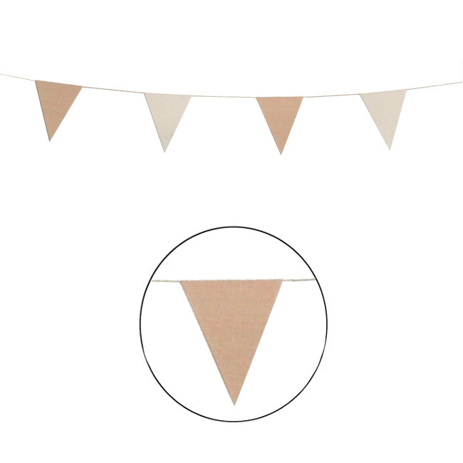 Banderín de tela marfil y beige - 1,80 m por 4,50