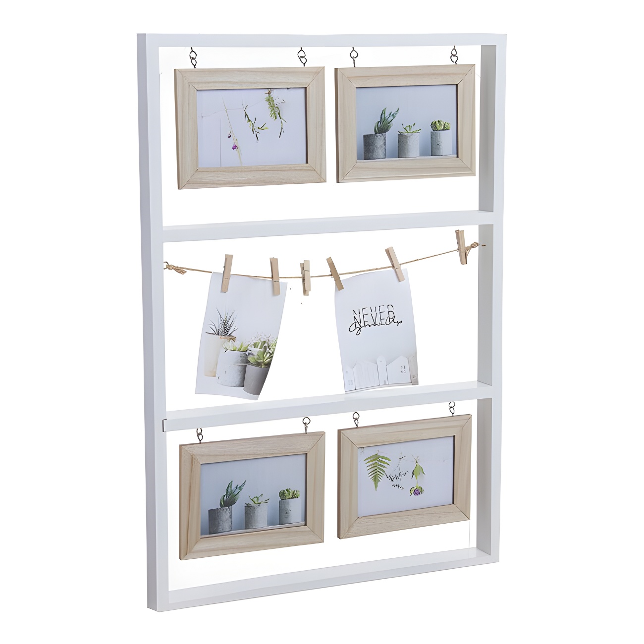 Marco multifoto para 4 fotos y pinzas de 47 x 69 cm - DCasa por 35,50