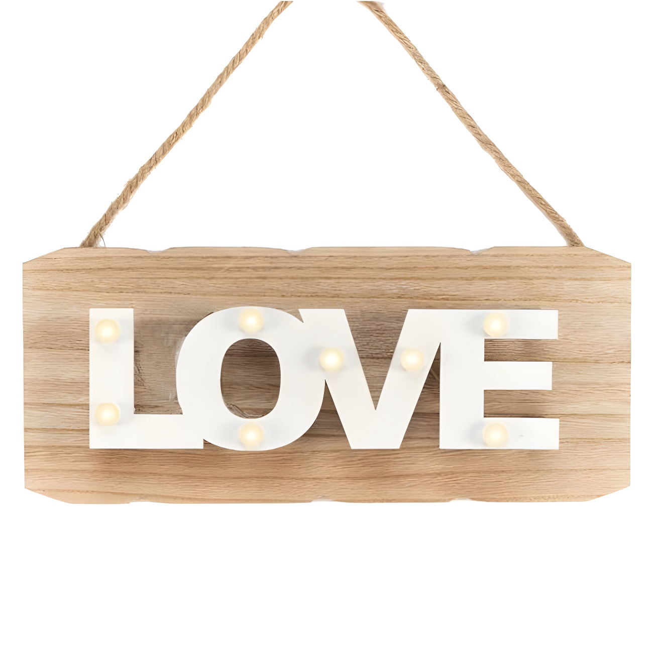 Letrero Love de madera con luces led por 11,75